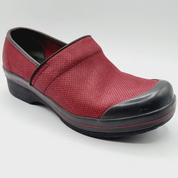 Dansko | Shoes | Dansko Dark Red Suede Upper With Rubber Toe Slip ...